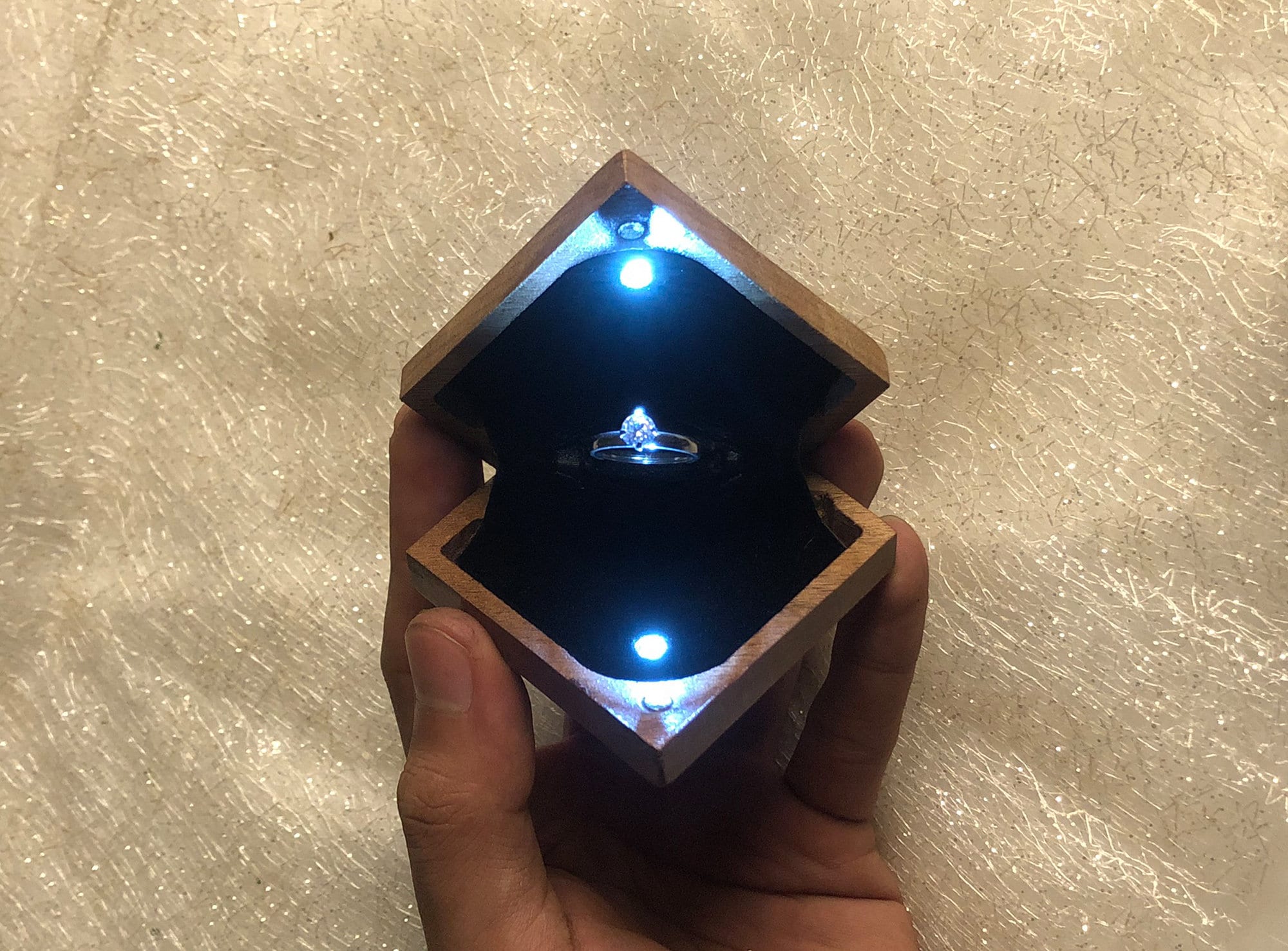 TWIN LIGHT Ring Box Engagement Ring Box Unique Ring Box - Etsy