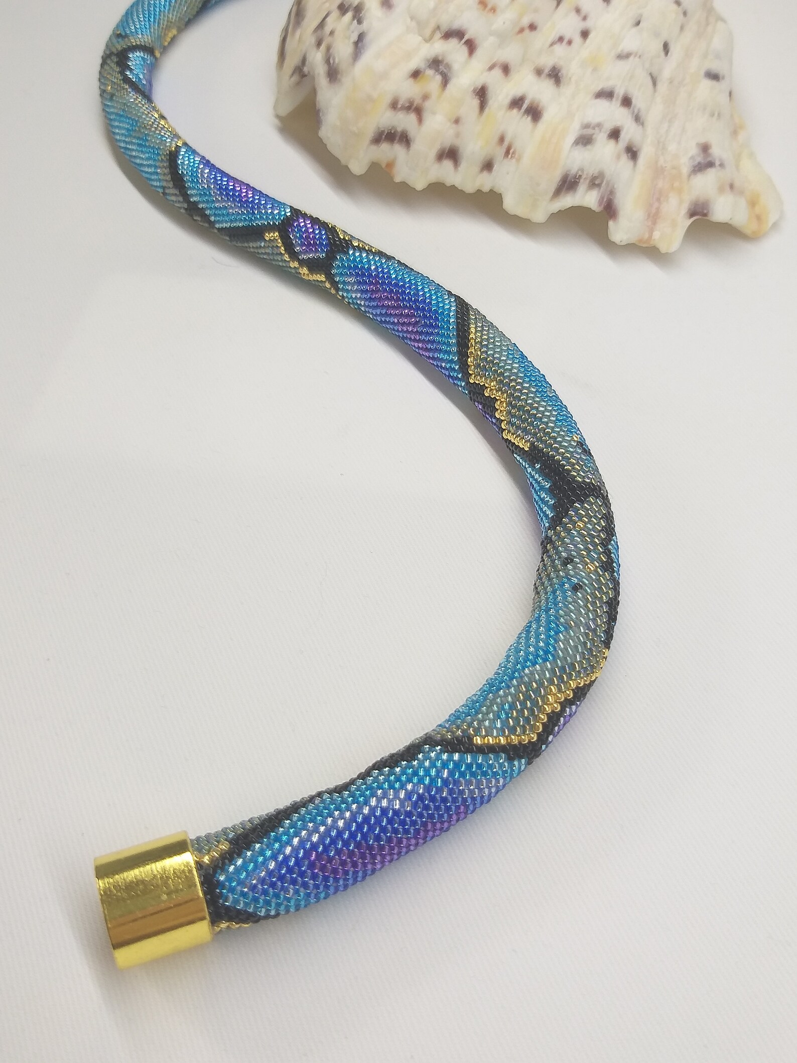 Blue Python Necklace,adornment on the Neck in the Form of a Snake Sea ...