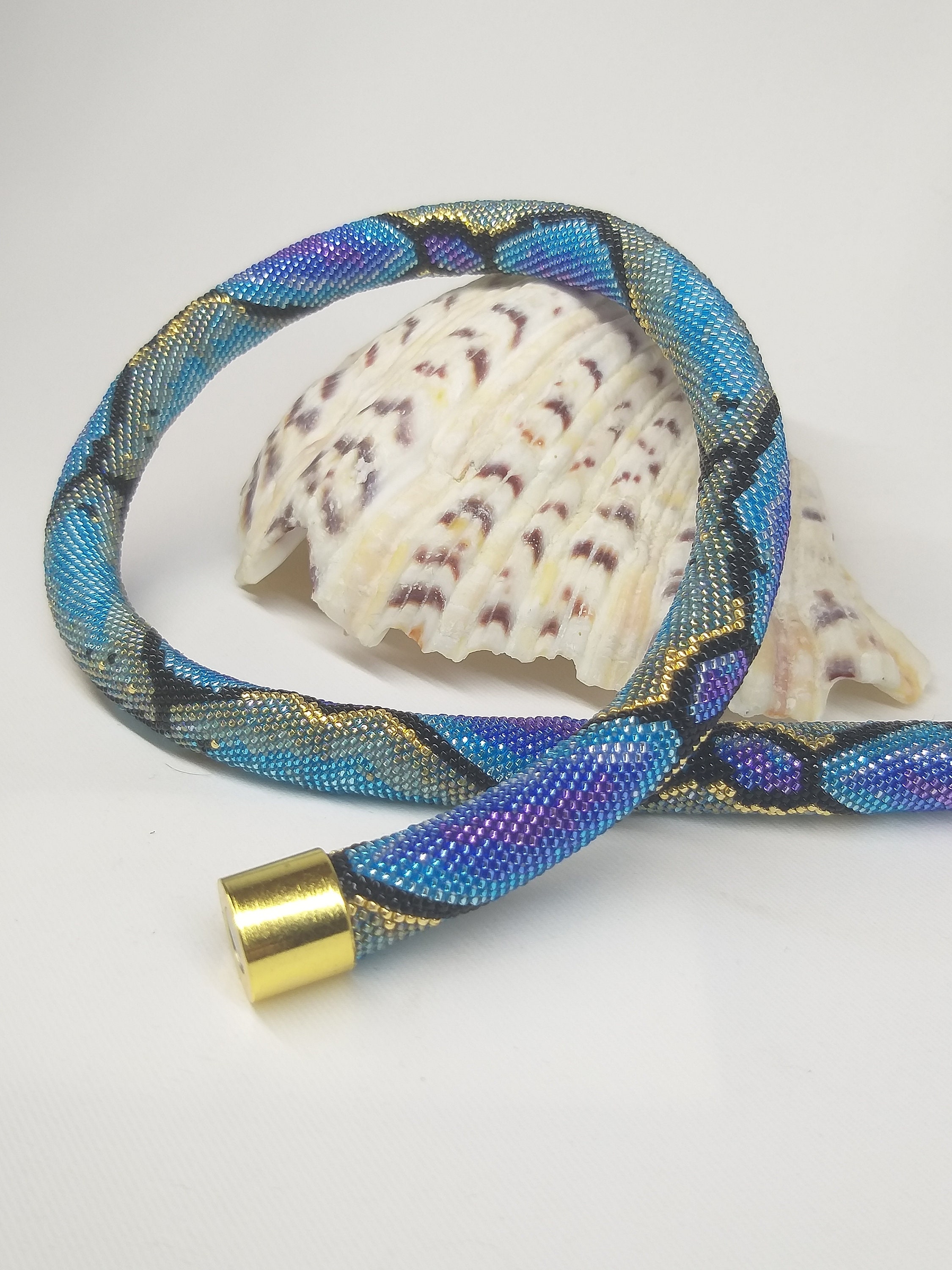 Blue Python Necklace,adornment on the Neck in the Form of a Snake Sea ...