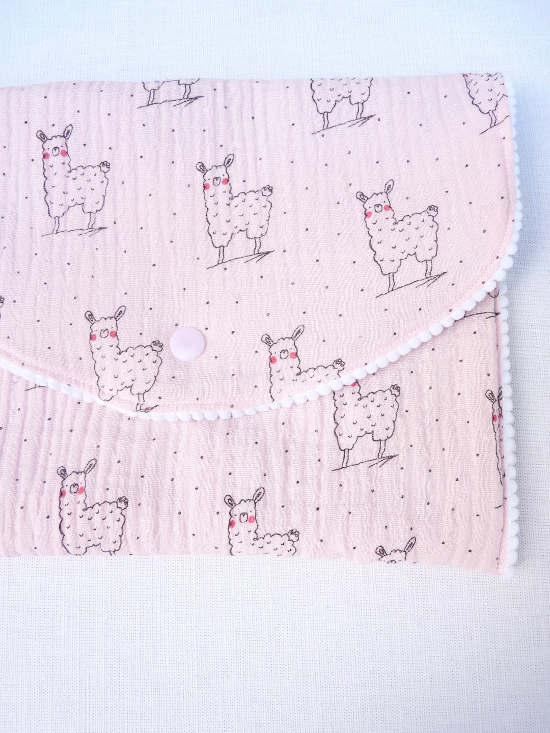 Pouch Diapers and Baby Wipes Patterns Pink Lamas Double Fleece Gauze Mom Original Make-up Kit ...