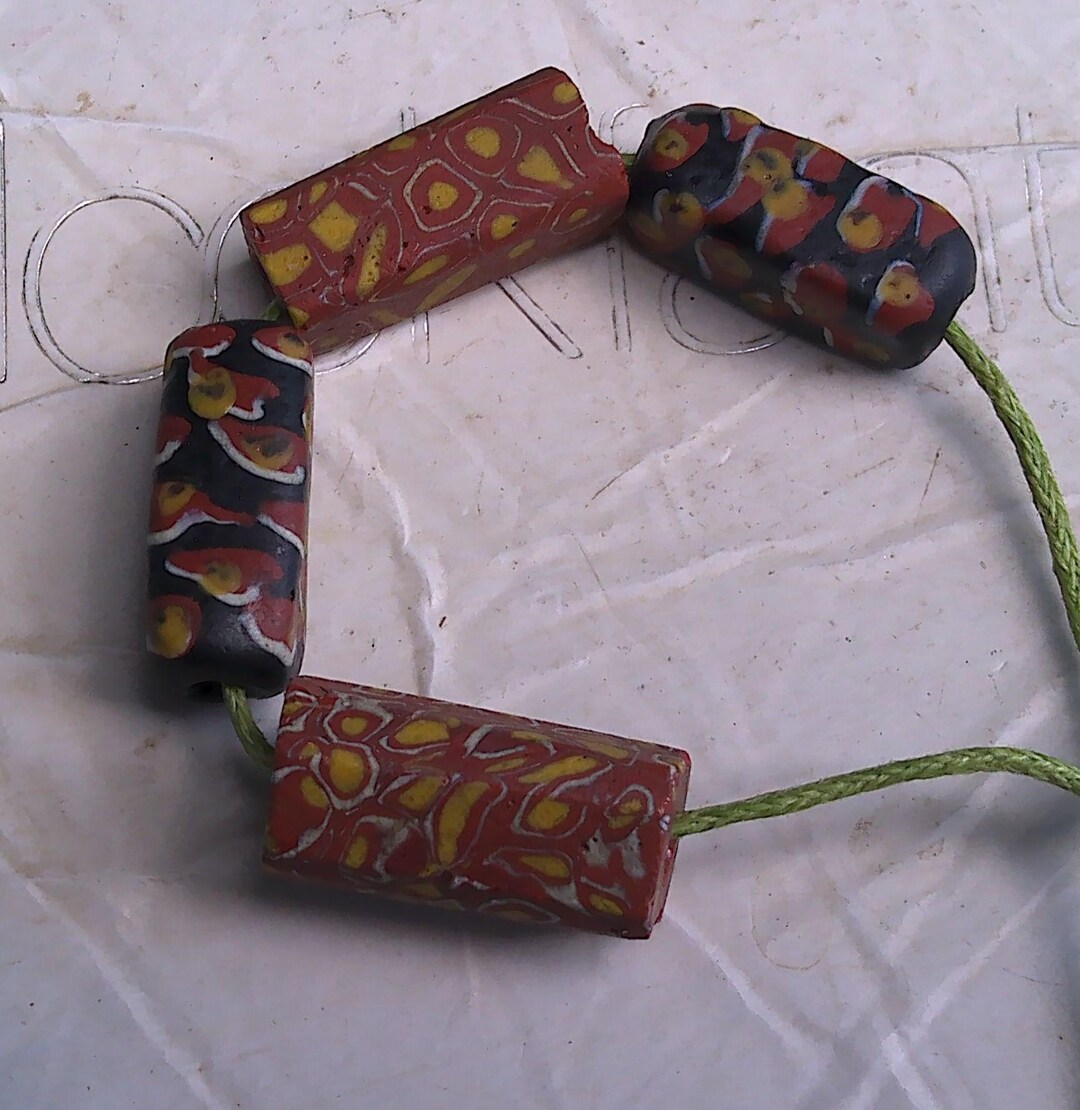 4 Venetian Fancy Trade Beads for Necklace - Etsy