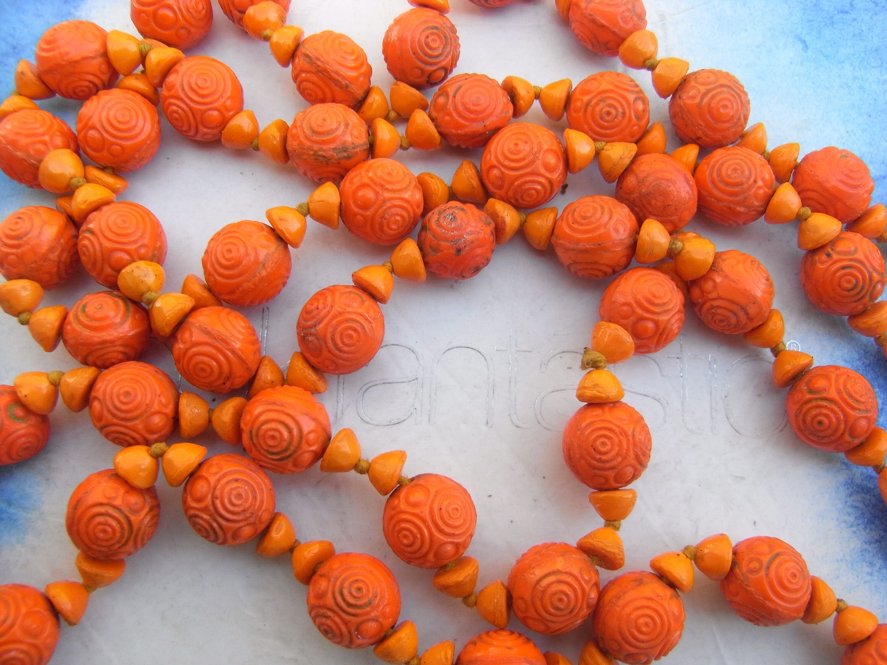 Art Deco Neiger Brothers Chinese Revival Super Long Glass Beads ...