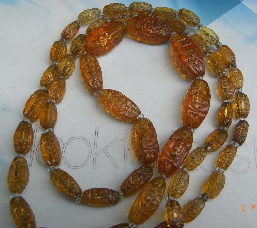 Art Deco Pressed Glass Neiger Brothers Translucent Beads - Etsy