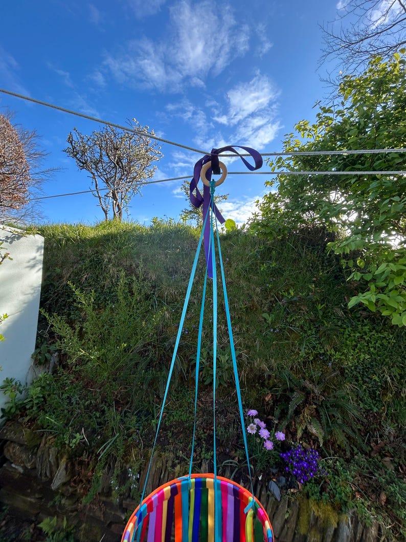 Colourful, Festival Style, Ribbon Streamer/ Wind Sock/hoop. Garden ...