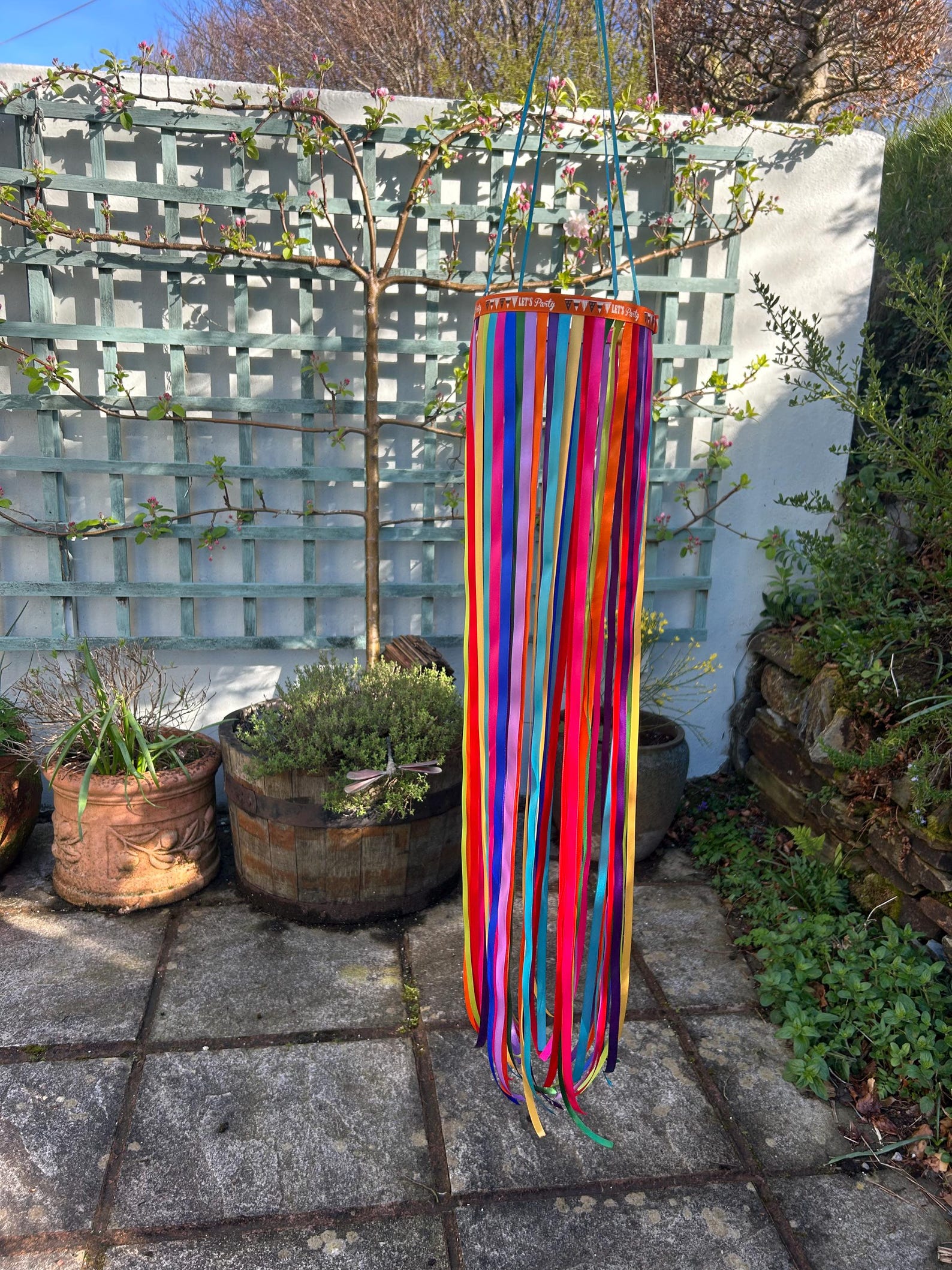 Colourful, Festival Style, Ribbon Streamer/ Wind Sock/hoop. Garden ...
