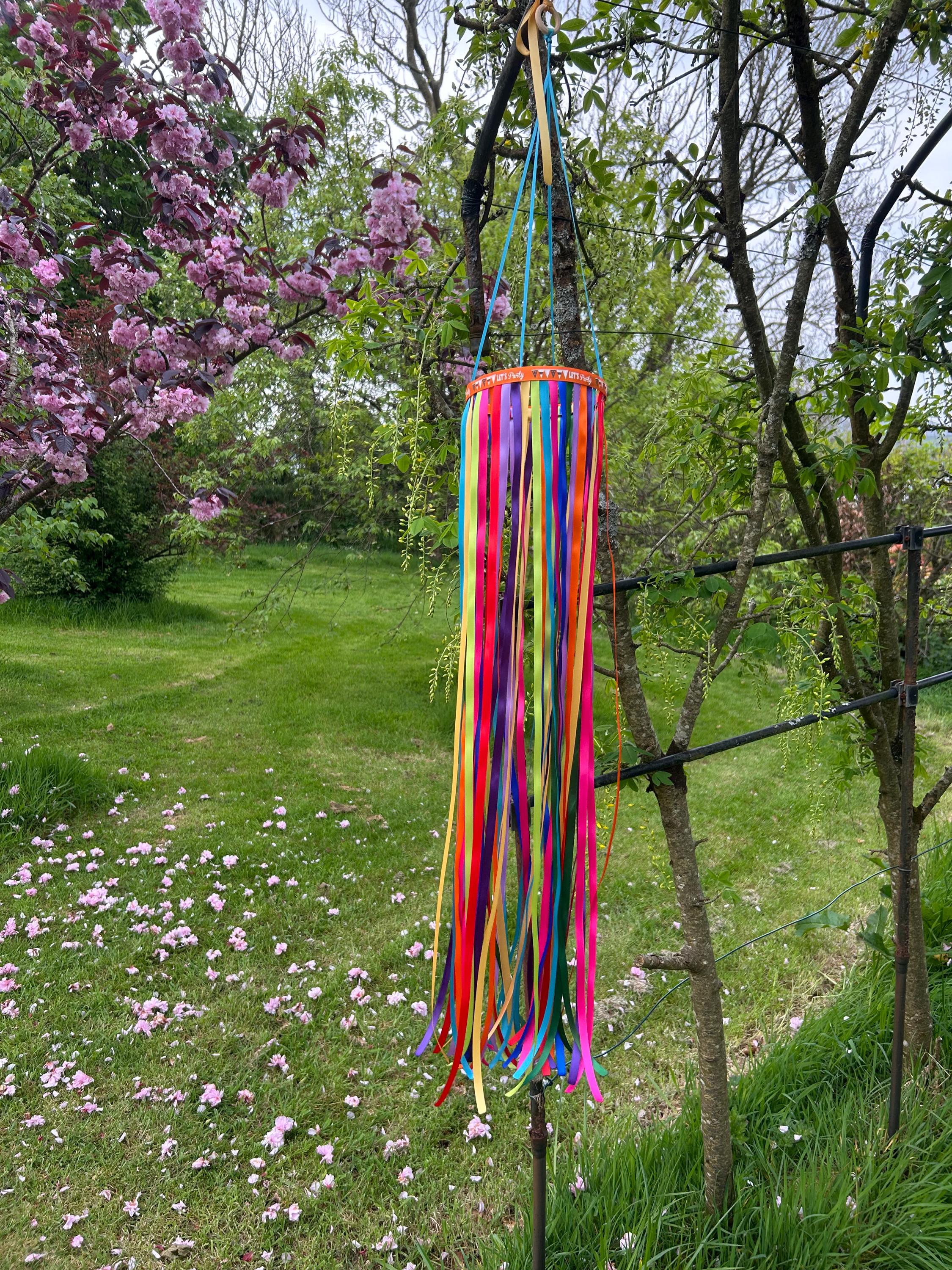 Colourful, Festival Style, Ribbon Streamer/ Wind Sock/hoop. Garden ...