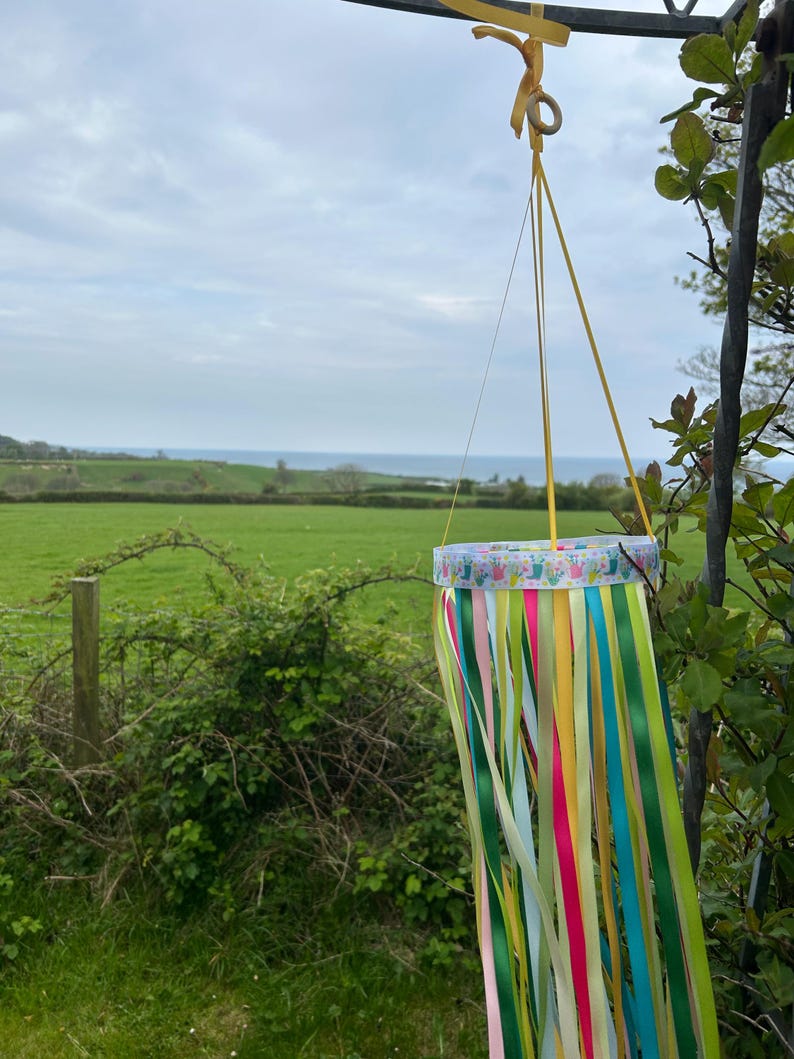 Garden Ribbon Streamer/ Wind Sock/hoop. Garden/wedding/caravan/party ...