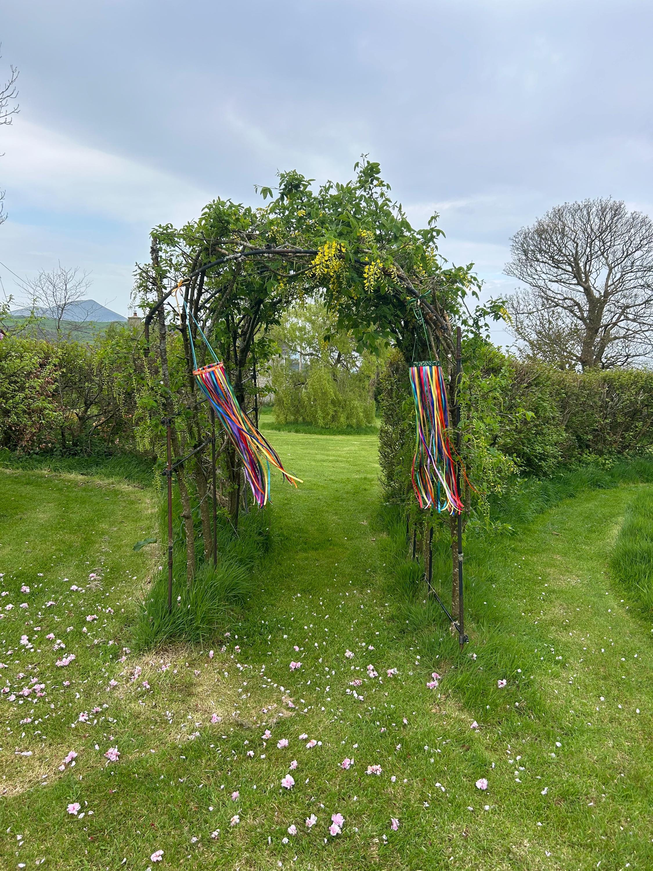 Garden Ribbon Streamer/ Wind Sock/hoop. Garden/wedding/caravan/party ...