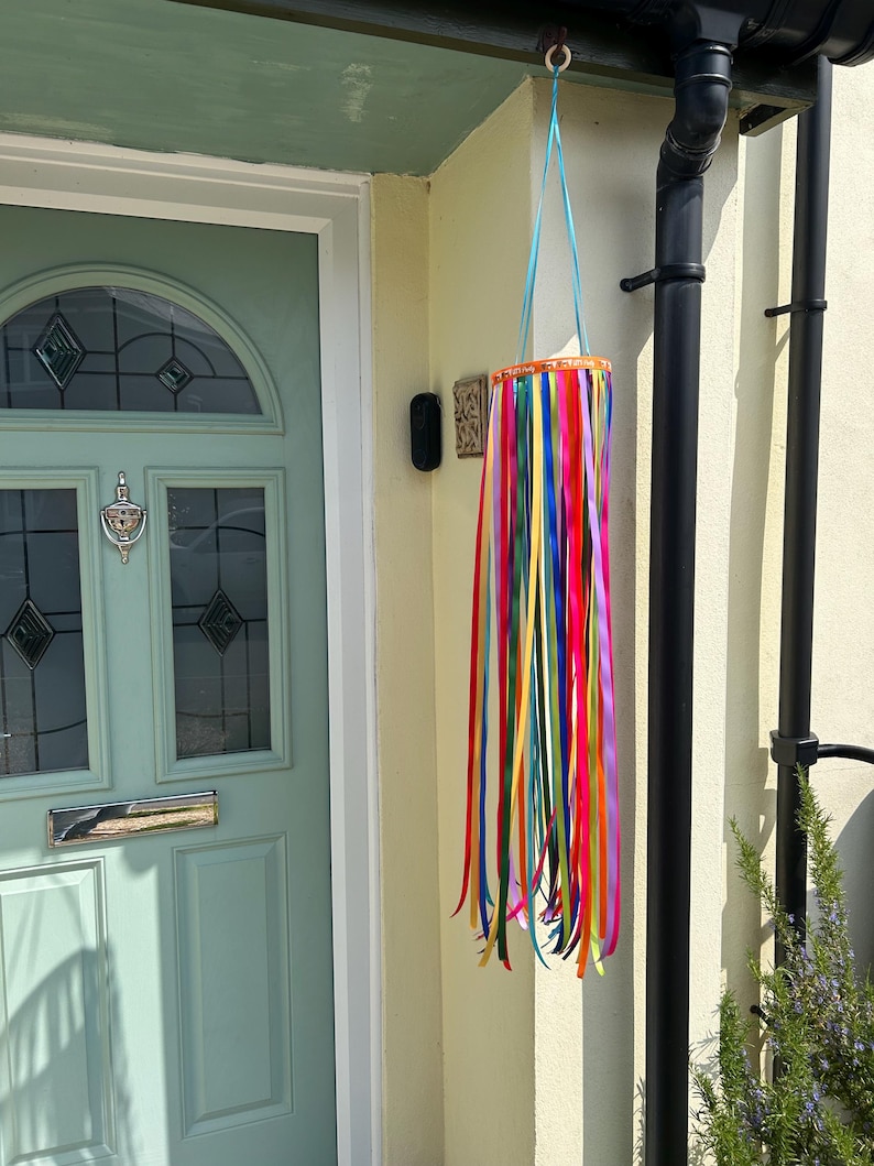 Colourful, Festival Style, Ribbon Streamer/ Wind Sock/hoop. Garden ...