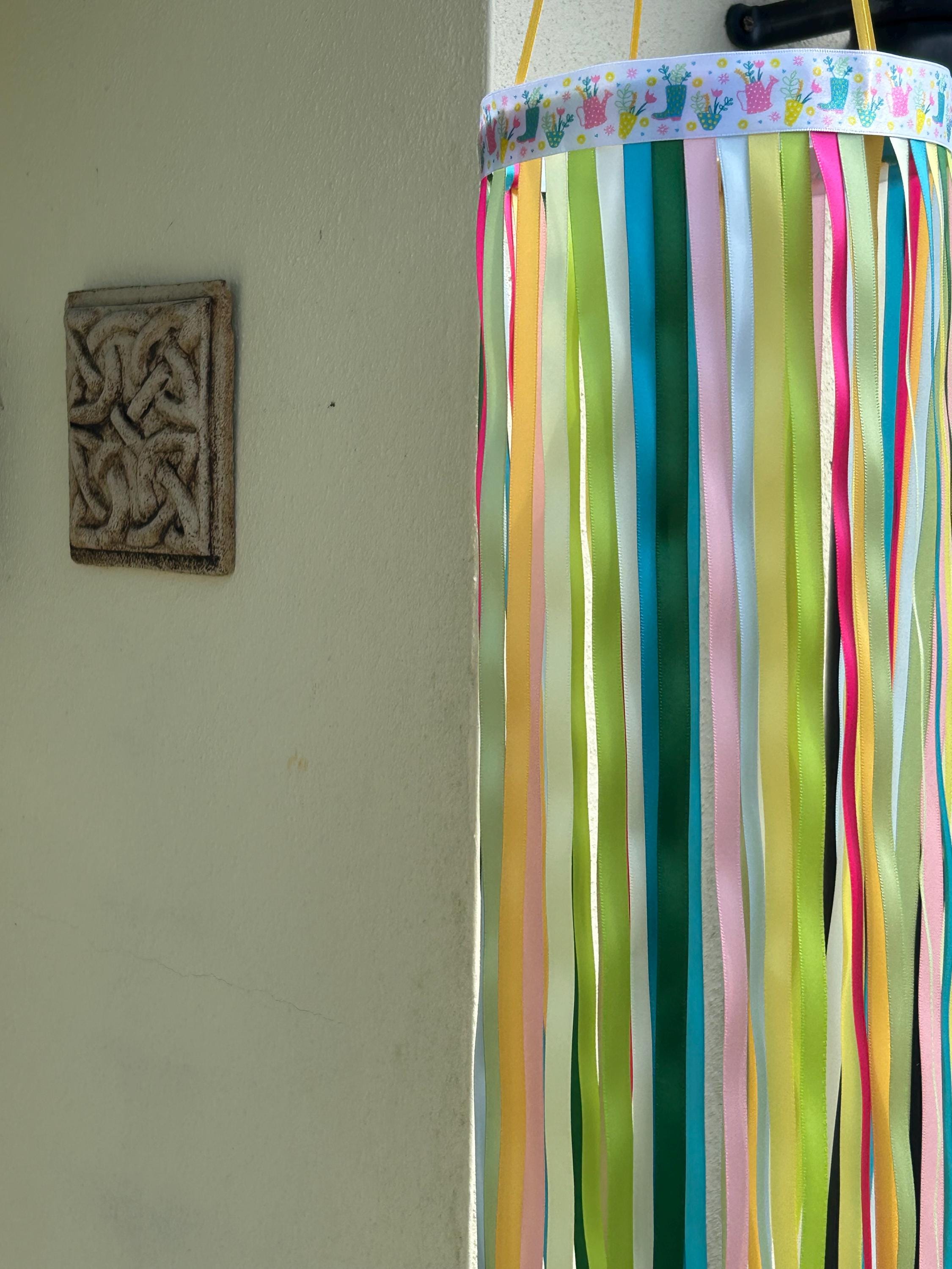 Garden Ribbon Streamer/ Wind Sock/hoop. Garden/wedding/caravan/party ...