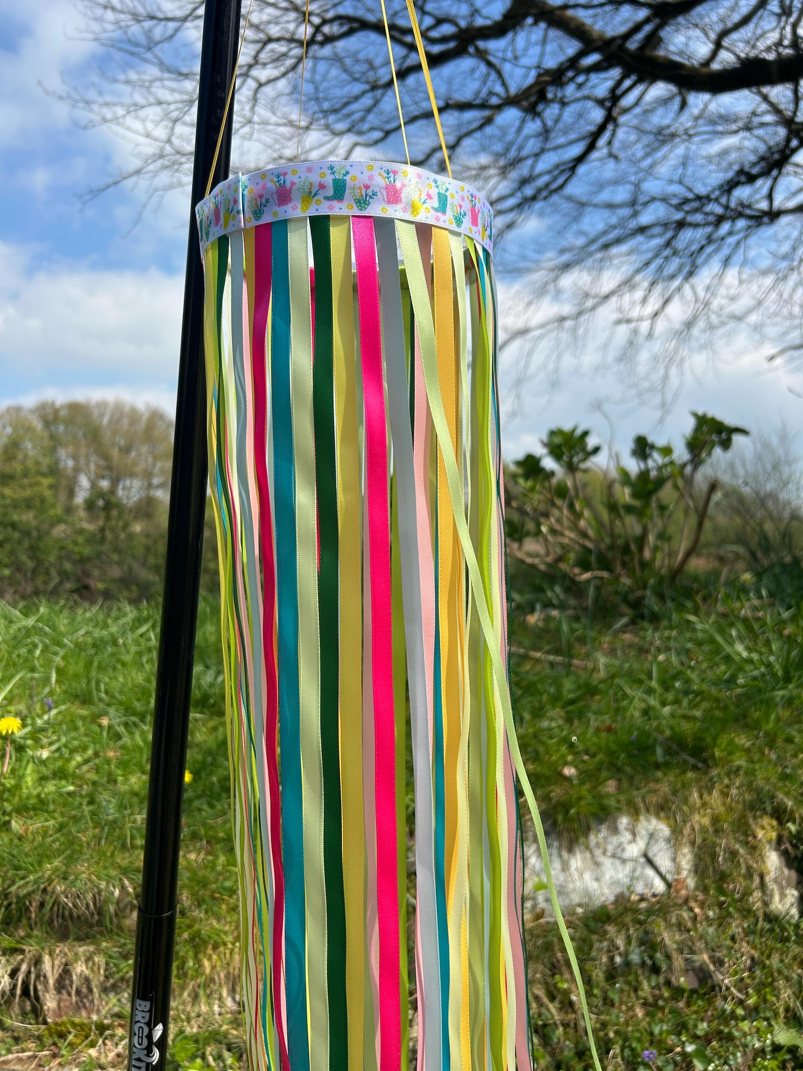 Garden Ribbon Streamer/ Wind Sock/hoop. Garden/wedding/caravan/party ...