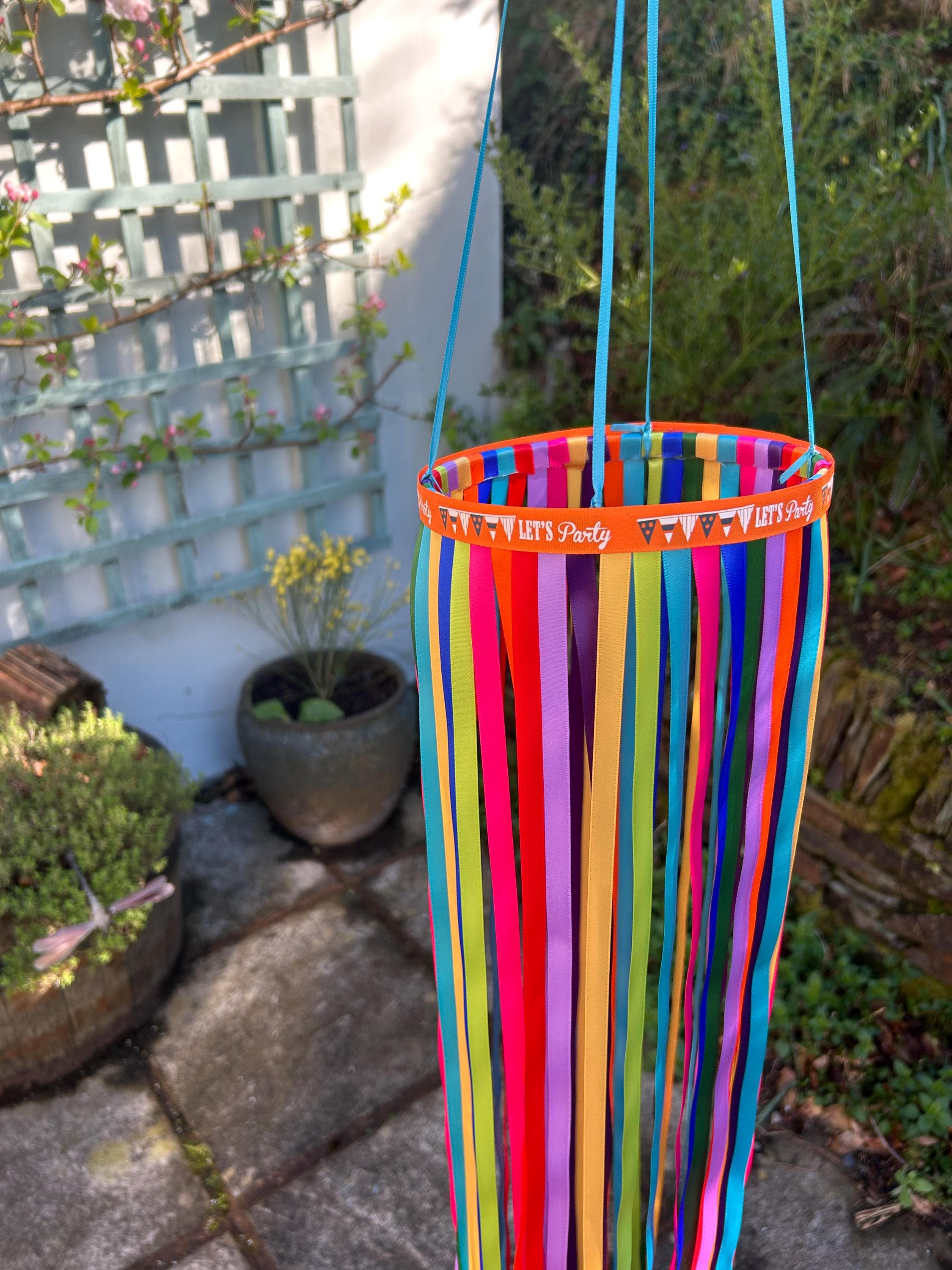Colourful, Festival Style, Ribbon Streamer/ Wind Sock/hoop. Garden ...