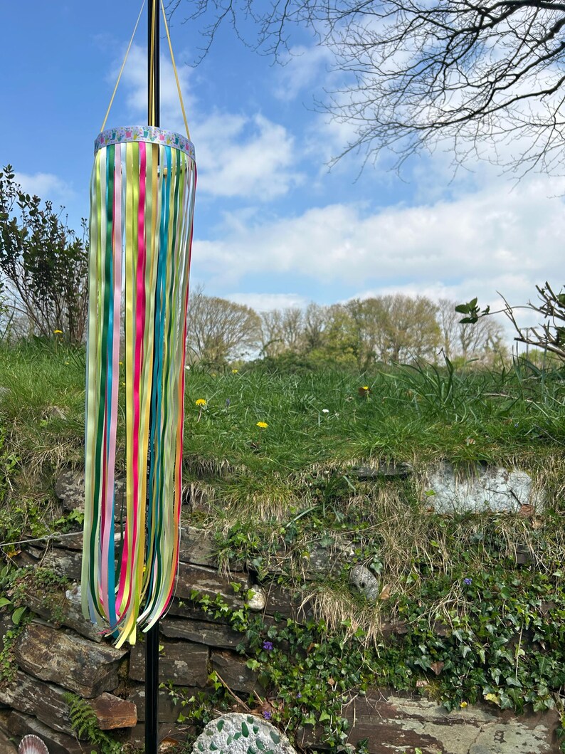 Garden Ribbon Streamer/ Wind Sock/hoop. Garden/wedding/caravan/party ...