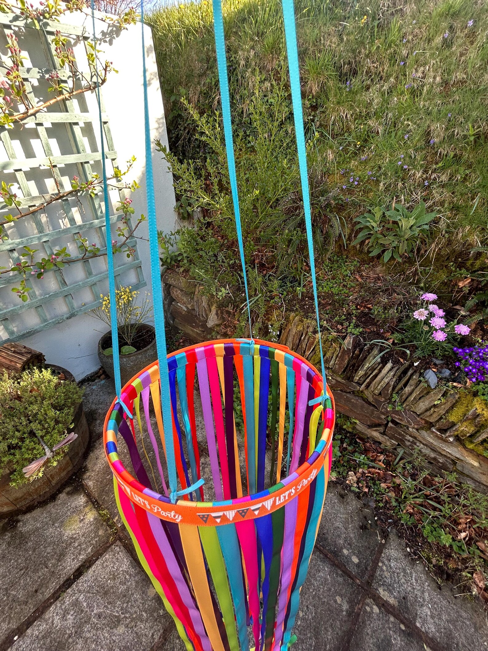 Colourful, Festival Style, Ribbon Streamer/ Wind Sock/hoop. Garden ...
