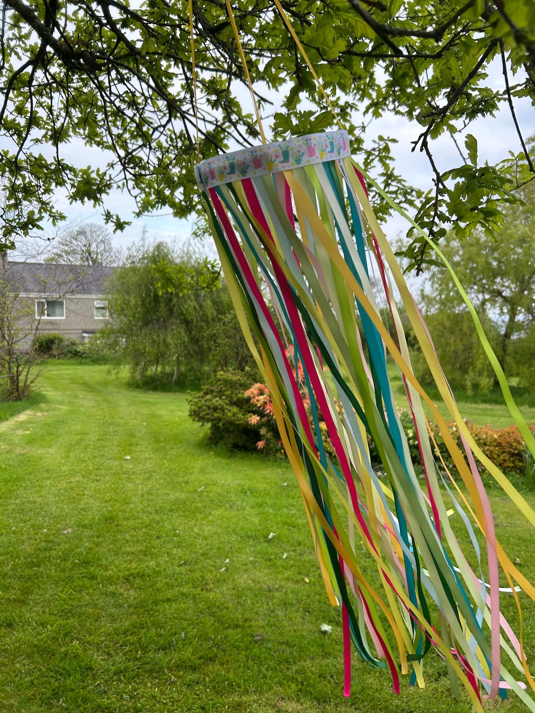Garden Ribbon Streamer/ Wind Sock/hoop. Garden/wedding/caravan/party ...
