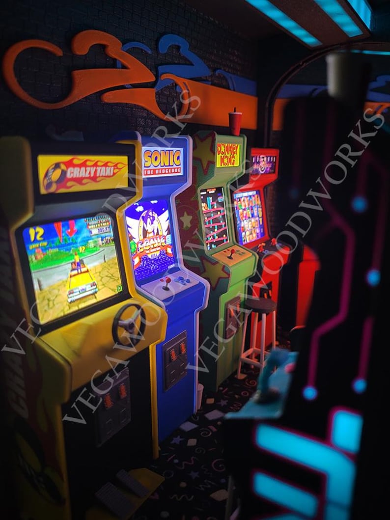 90's Themed Arcade Book Nook - Etsy