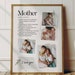Personalized Mother Definition Poster With Photo Collage, Mom Photo ...