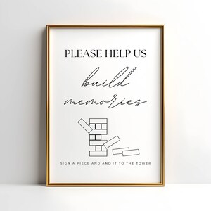 Wedding Jenga Game Sign Simple Jenga Guestbook Sign Jenga Piece With ...