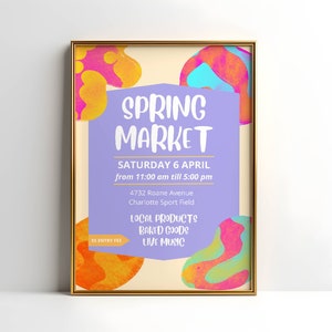 Spring Market Flyer Editable Template, Spring Fling Sign, Community ...
