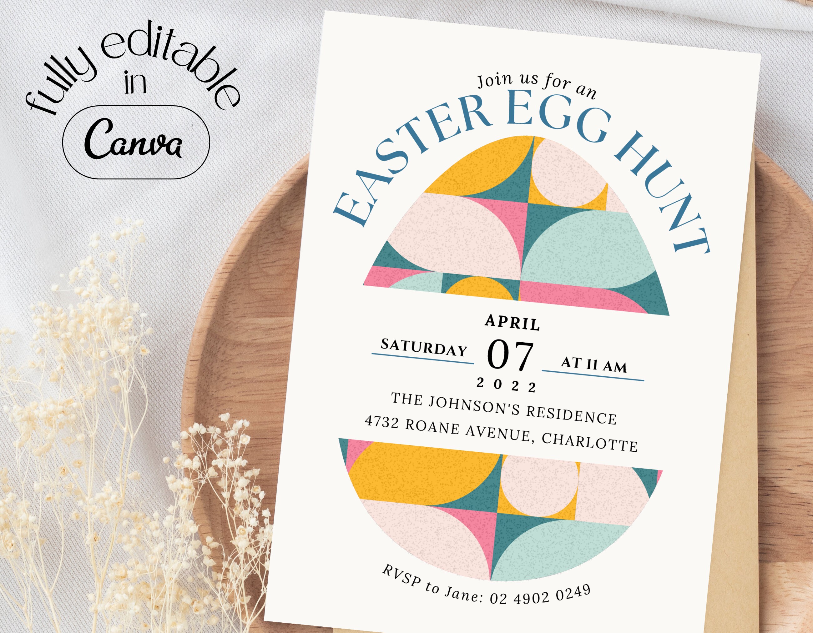 Egg Hunt Invitation Digital Template Cute Easter Card - Etsy