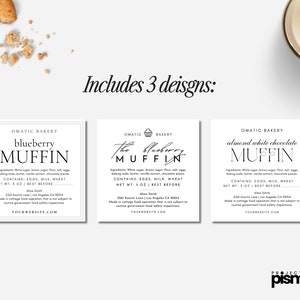 Custom Sticker for Home Baking Business, Cottage Law Label for Muffins ...