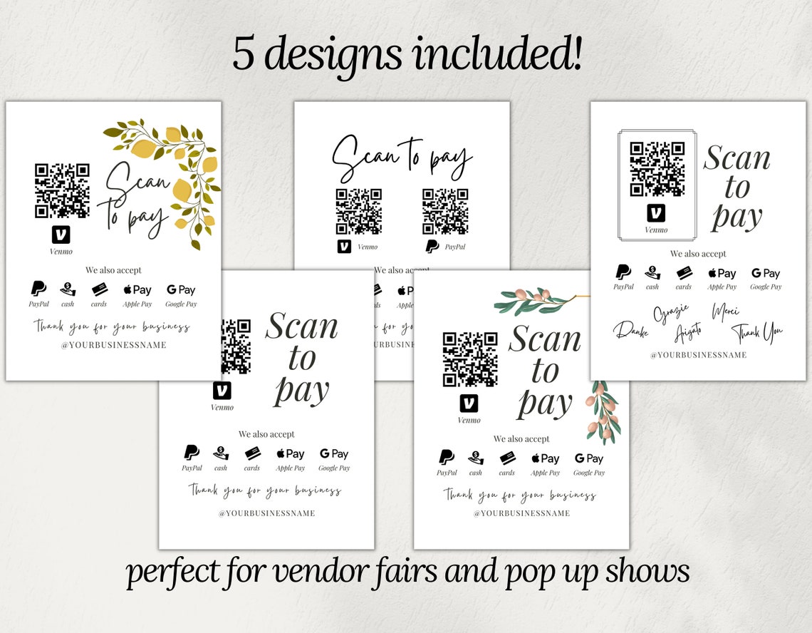 Design QR Code Sign Template Customizable Scanning Qr Codes | Etsy