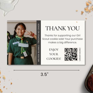 Girl Scout Cookie Sales Business Card, Editable Template With Photo and ...