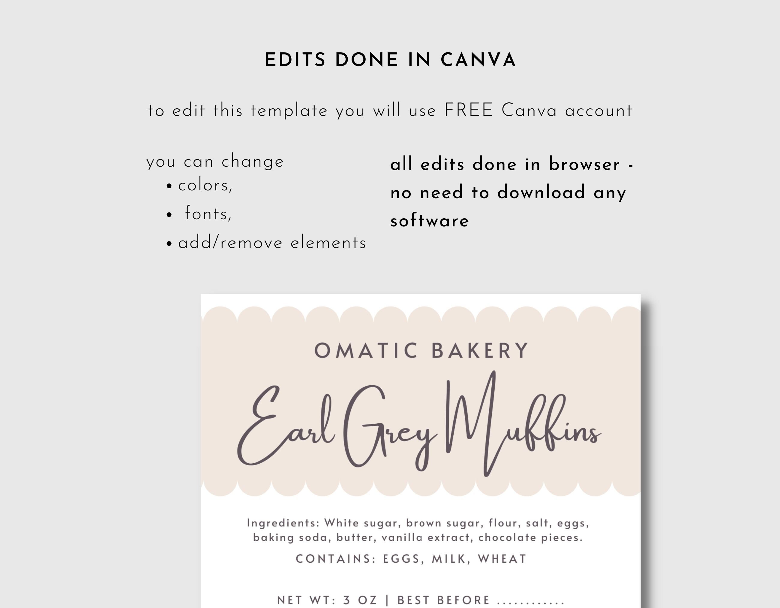 Editable Food License Label Template Custom Cottage Law - Etsy