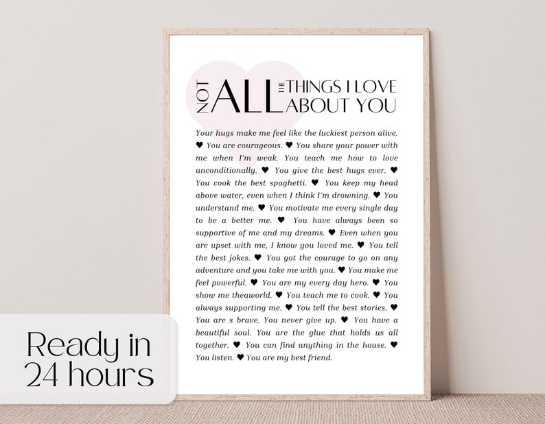 Valentines Gift Romantic Poster Printable Last Minute Not - Etsy