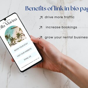 Instagram Link in Bio Page for Airbnb, Canva Template, Ocean Rental ...