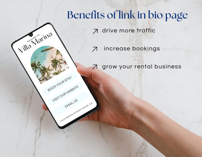 Instagram Link in Bio Page for Airbnb Canva Template Ocean - Etsy