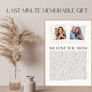 Personalized Photo Things We Love About You Mom Print, Custom Mother's ...