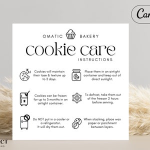 Editable Cookie Label Card Canva Template, Cookie Card Template ...