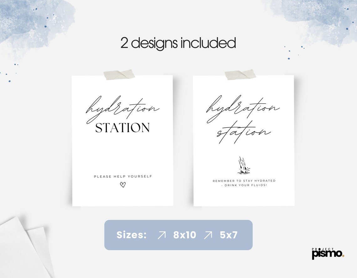 Hydration Station Sign: Minimalist Wedding Bar Decor (printable ...