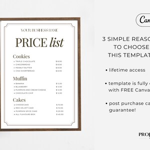 Bakery Price List Template, Home Baked Local Market Menu, Home Bakery ...