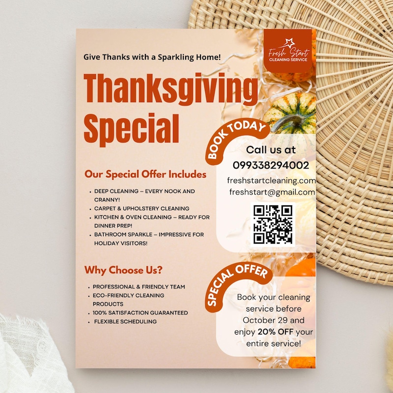Fall House Cleaning Flyer - Etsy