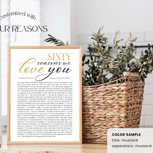 60 Reasons We Love You Printable Poster for Last Minute - Etsy