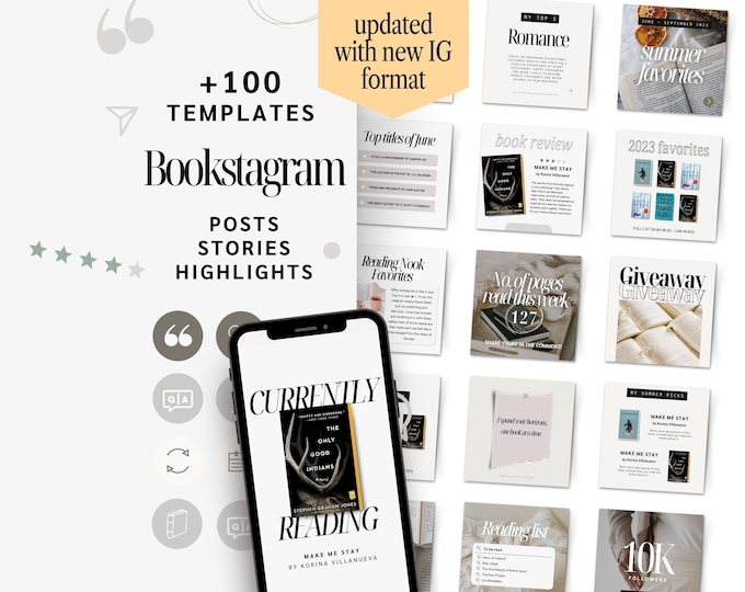 2025 Book Template Bookstagram Canva Bookish Instagram Book Lover ...