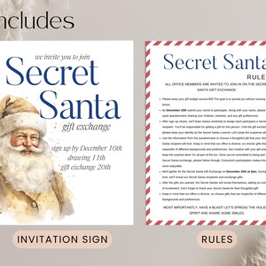 Secret Santa Printable Bundle, Secret Santa Questionnaire, Printable ...