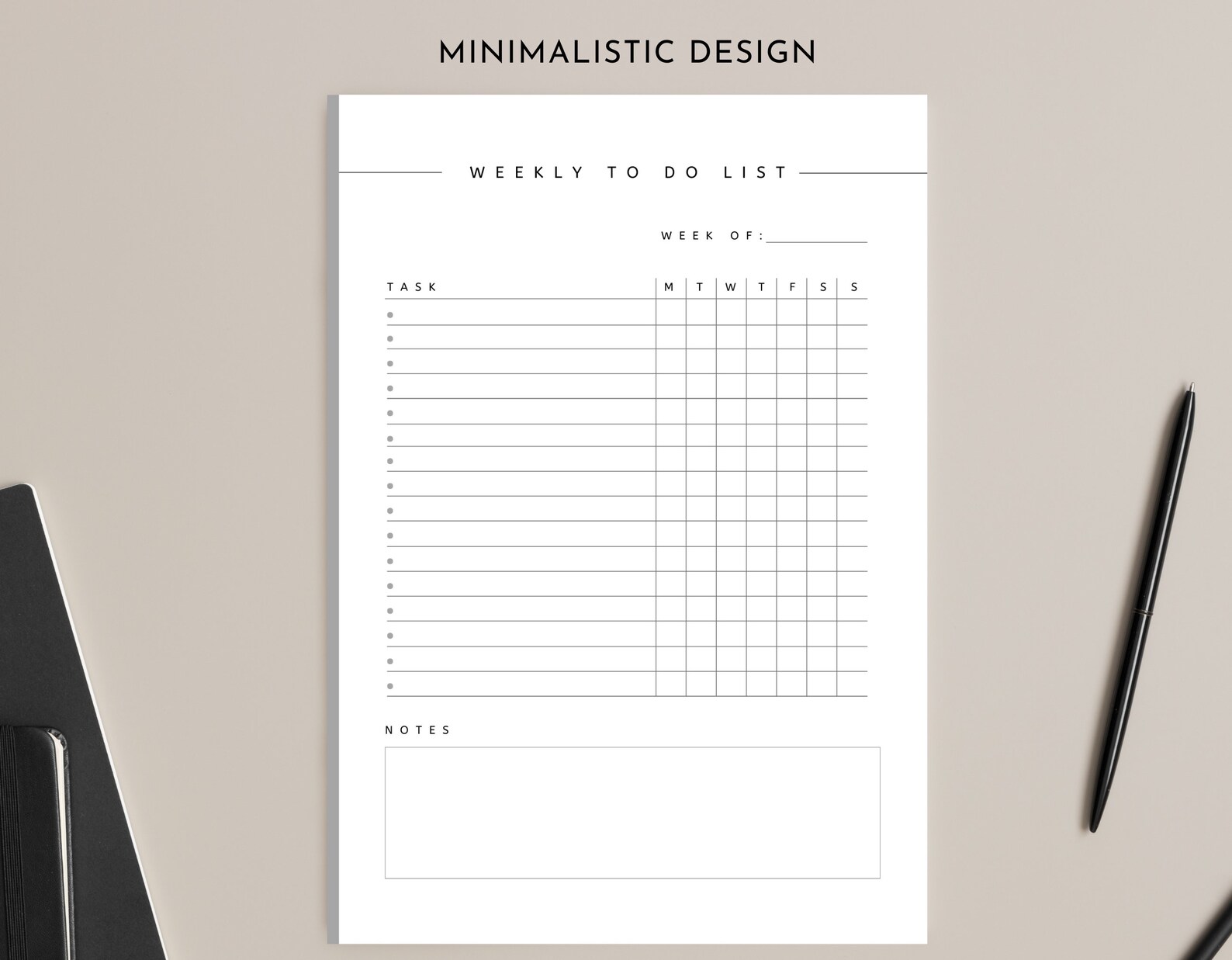 Weekly to Do List Minimalistic Weekly Checklist Daily Tasks - Etsy