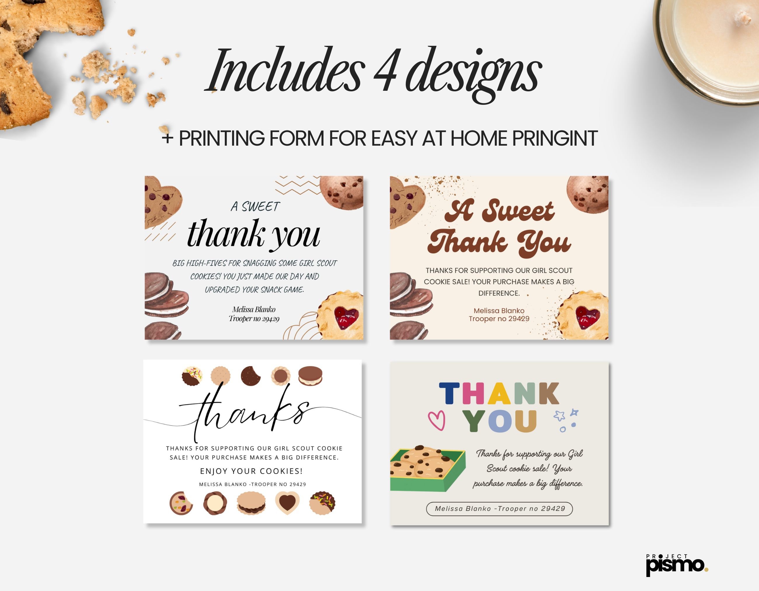 Girl Scouts Thank You Card, Canva Editable Template, Girl Scouts ...