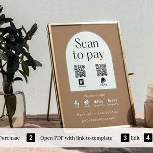 Editable Scan to Pay Template, QR Scan Code, QR Sign Printable Sign ...