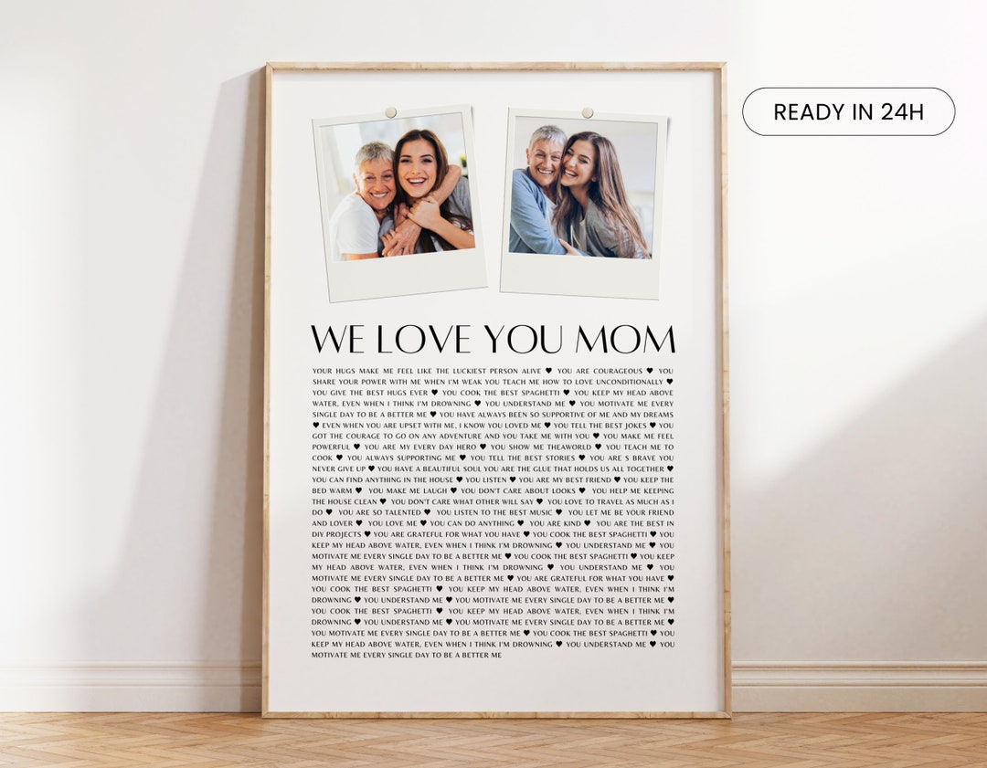 Personalized Photo Things We Love About You Mom Print, Custom Mother's ...