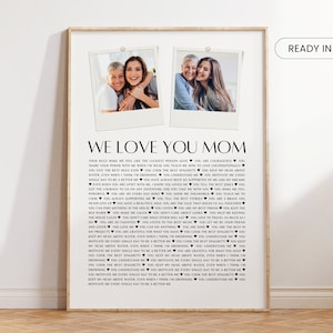 Personalized Photo Things We Love About You Mom Print, Custom Mother's ...