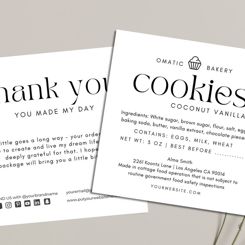 Thank You Bakery Stickers - Etsy
