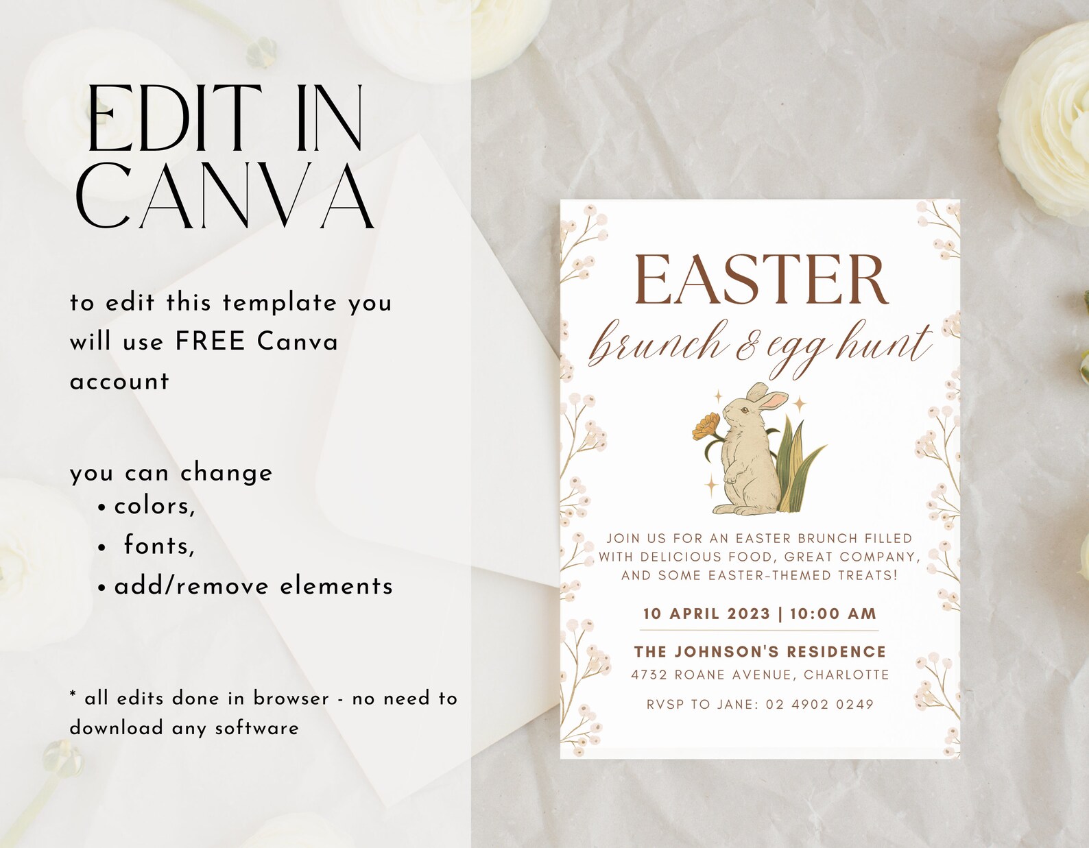 Editable Easter Egg Hunt Invitation Digital Canva Template - Etsy