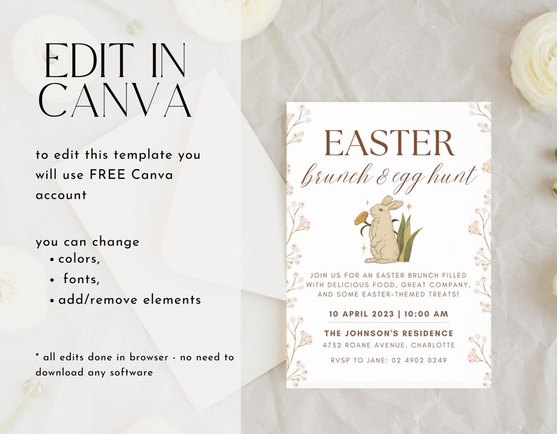 Editable Easter Egg Hunt Invitation Digital Canva Template - Etsy