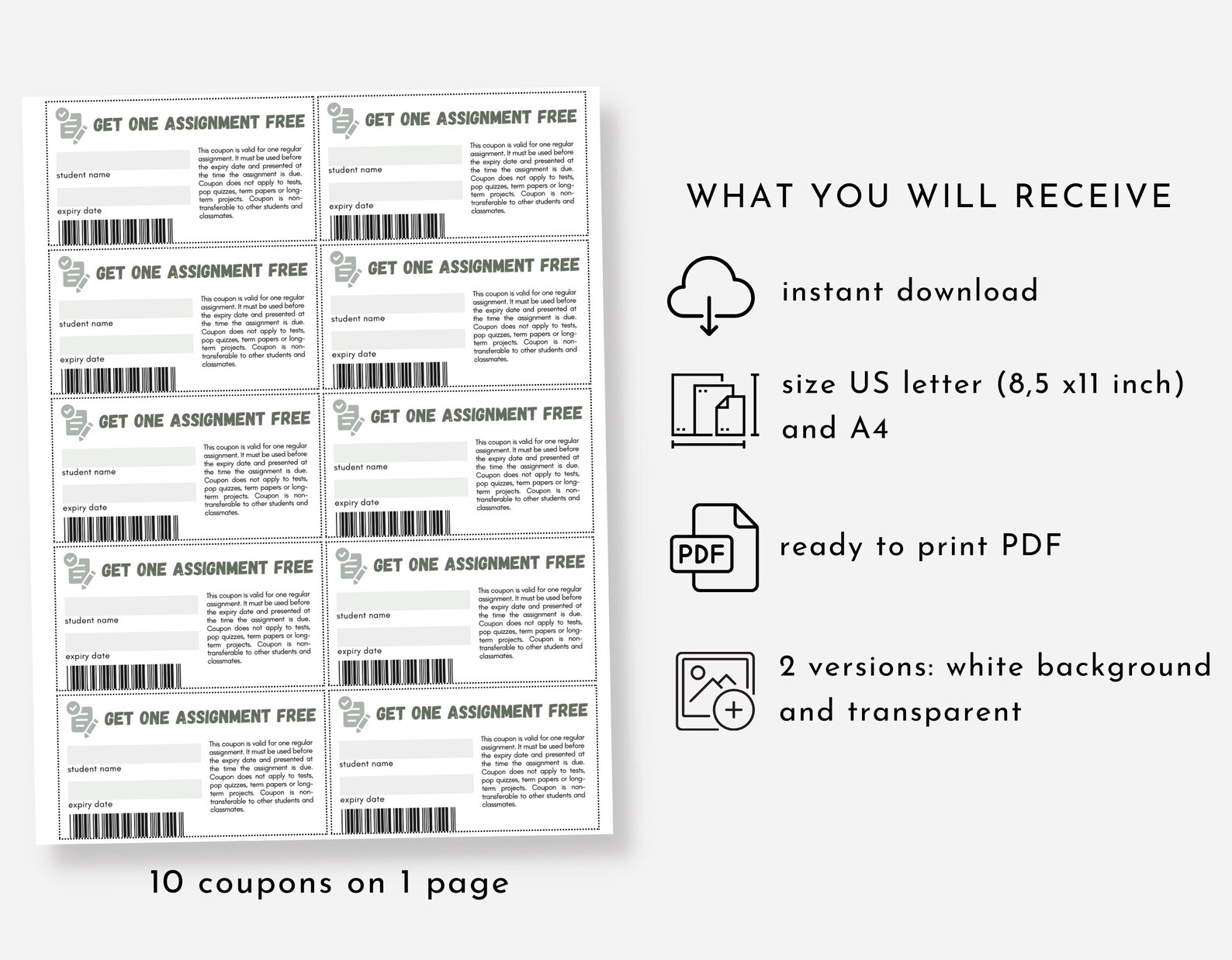 Homework Pass Coupon: One Free Assignment, Classroom Reward (PDF) - Etsy