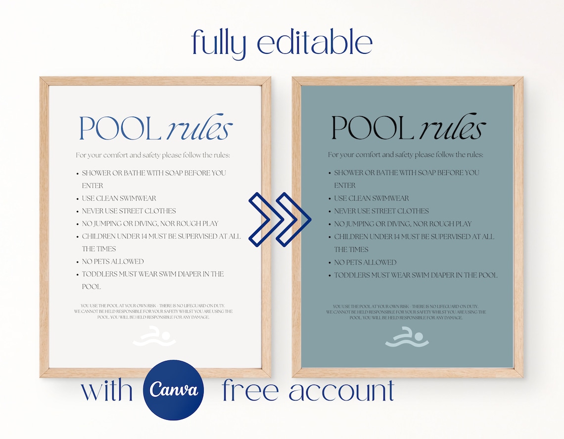 Hot Tub Sign for Aribnb Pool Rules Editable Template - Etsy