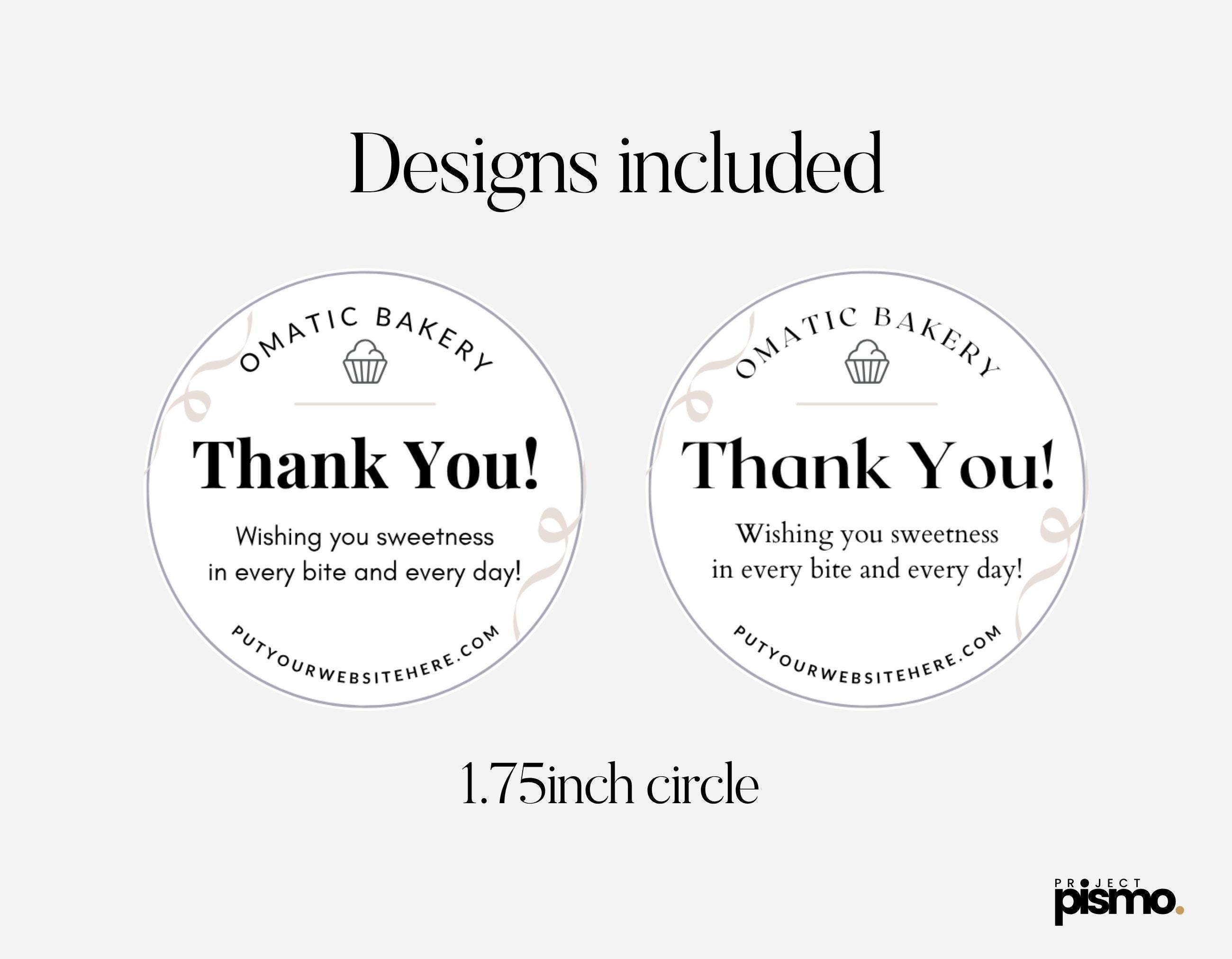 Editable Thank You Sticker Template: Circle Labels for Small Business ...